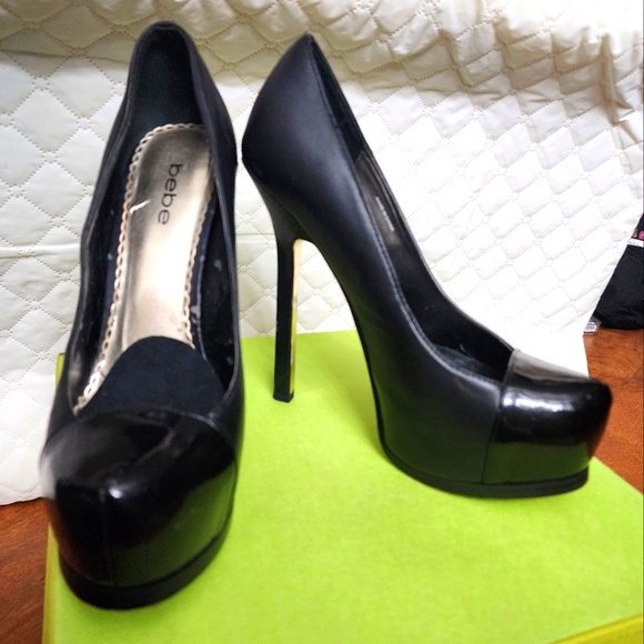 bebe | Shoes | Bebe Black Platform Heels In Good Condition A Little ...